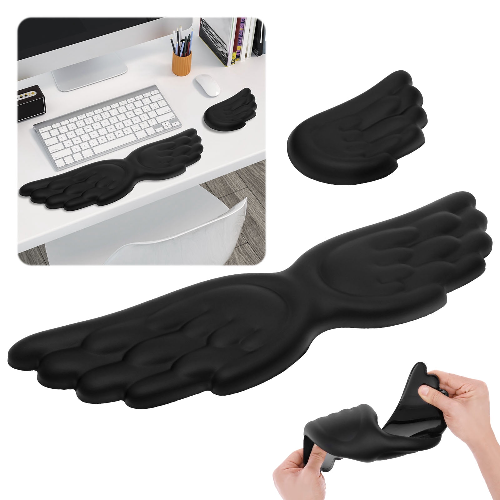 Ikoopy Angel Wing Wrist Rest for Keyboard and Mouse Cute Hand Rests Set ...