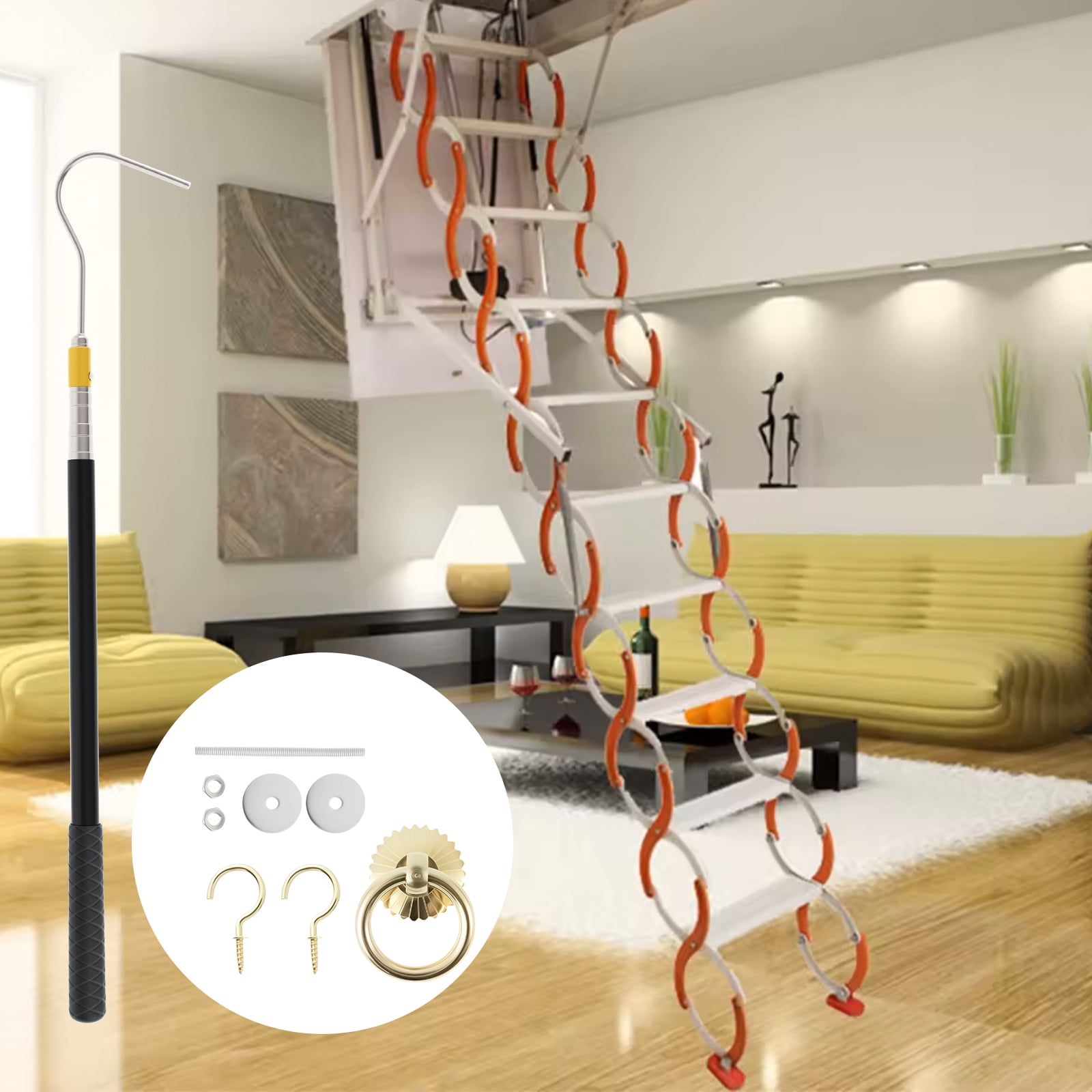 Ikoopy Attic Ladder Pull Down Hook Stainless Steel Attic Pull Down Hook ...
