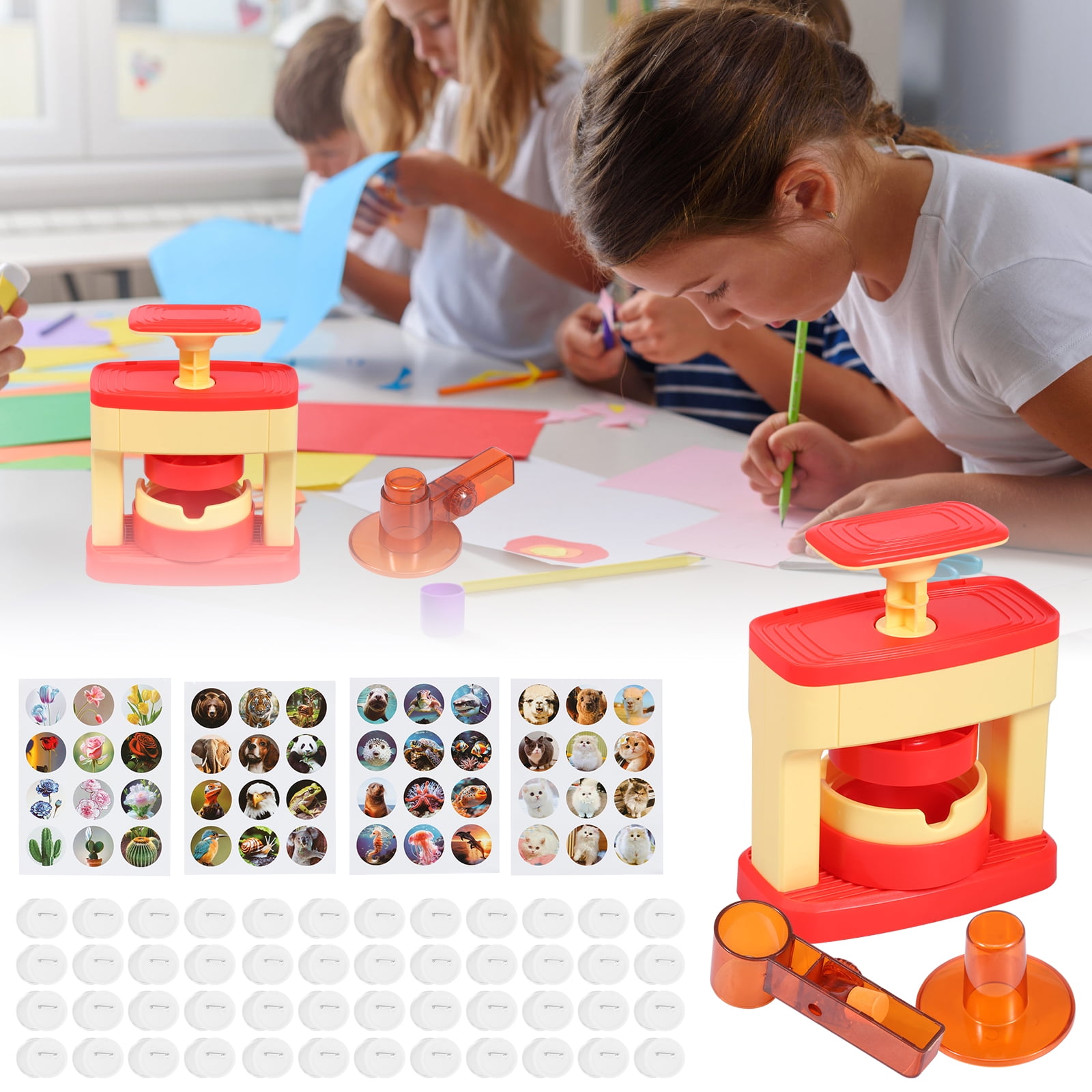 Ikoopy Badge Maker for Kid DIY Pin Button Maker Machine Badge Punch ...