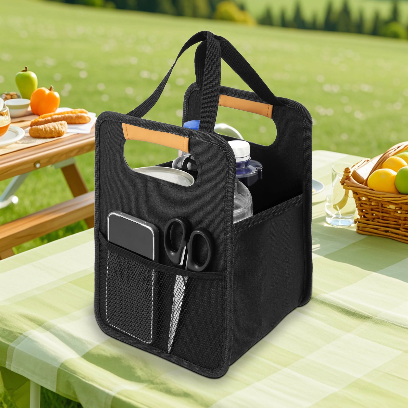 Ikoopy Beverage Carrier with Handle Oxford Cloth Coffee Cup Carrier ...