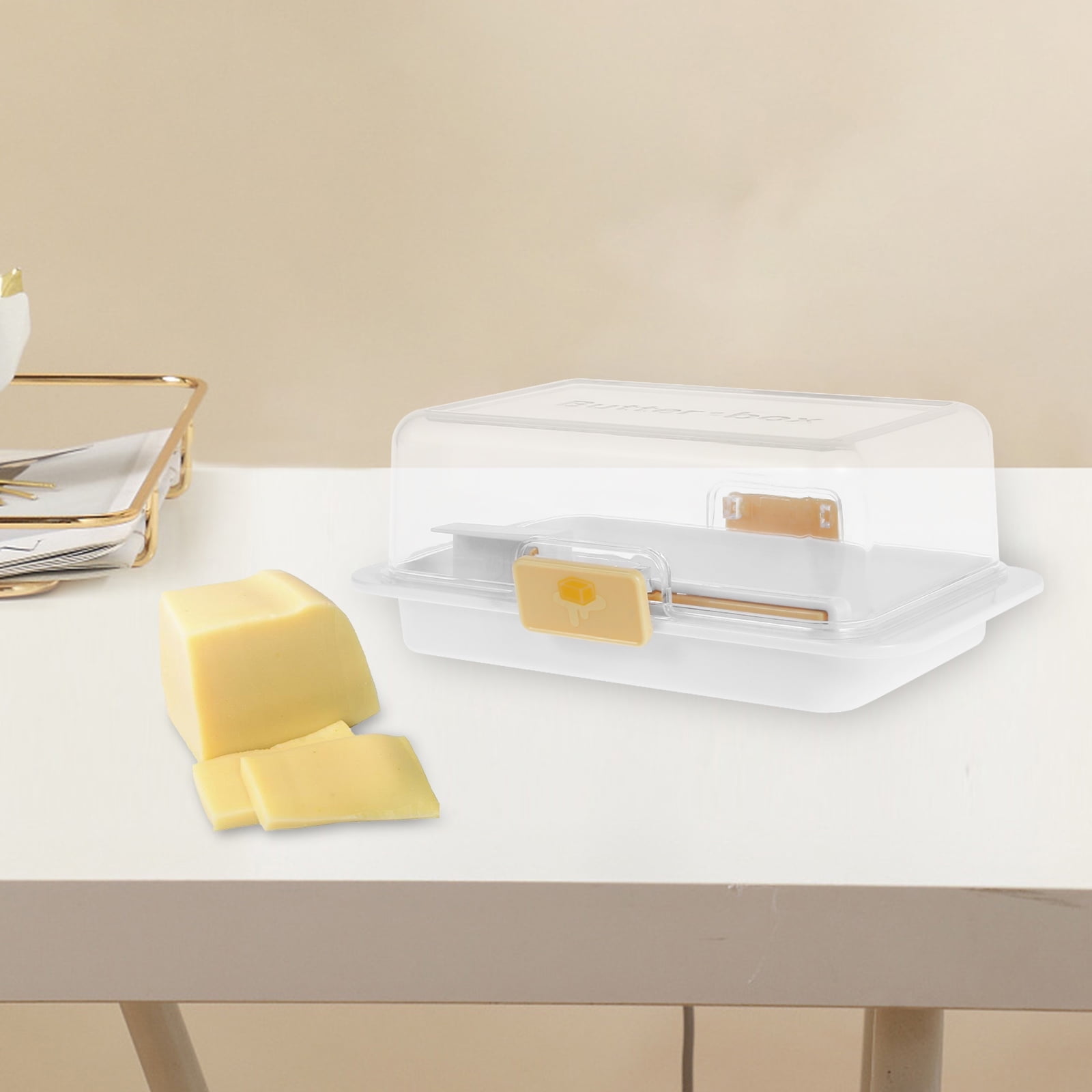 Ikoopy Butter Dish with Lid Airtight Butter Holder Reusable Butter Keeper Container Easy to ...