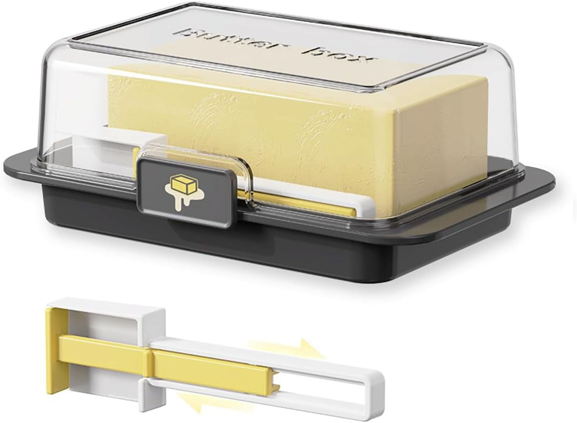 Ikoopy Butter Dish with Lid Airtight Butter Holder Reusable Butter Keeper Container Easy to ...