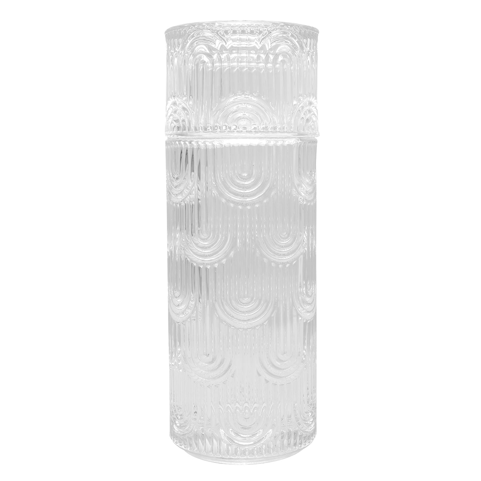Ikoopy Clear Night Carafe and Glass Set Dust Proof Glass Water Bottles ...