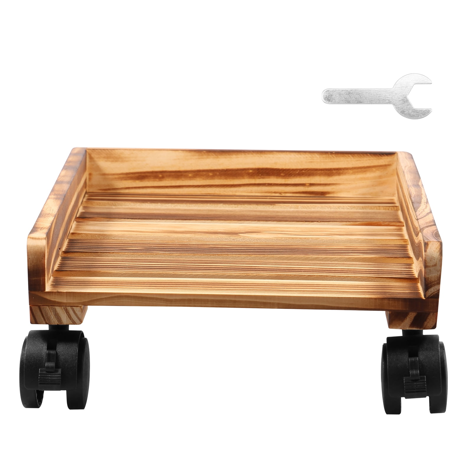 Ikoopy Computer Tower Cart with Wheels Wood Computer Stand Cart Open ...