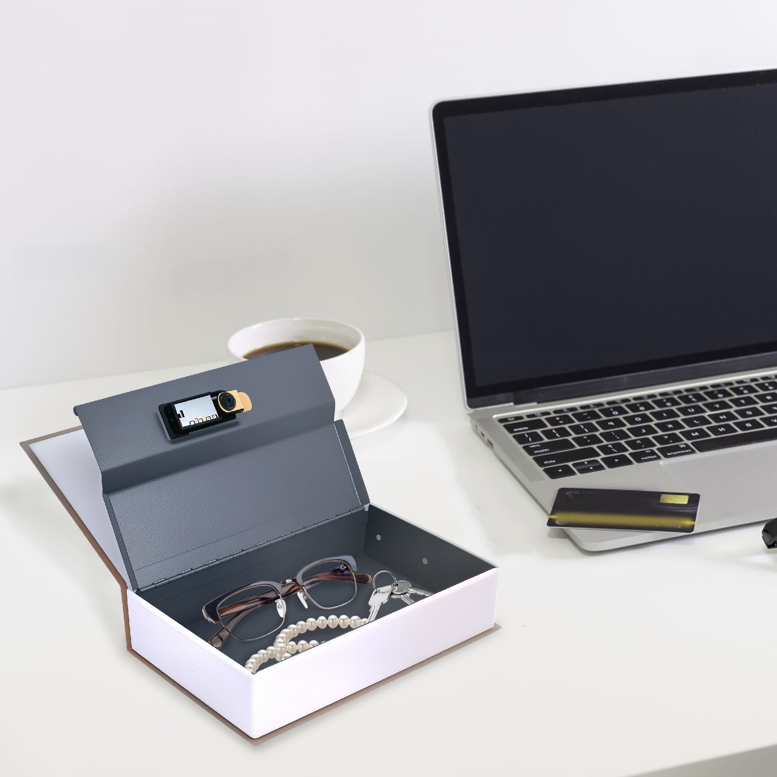 Ikoopy Decorative Book Safe Box with Security Combination Lock Portable ...