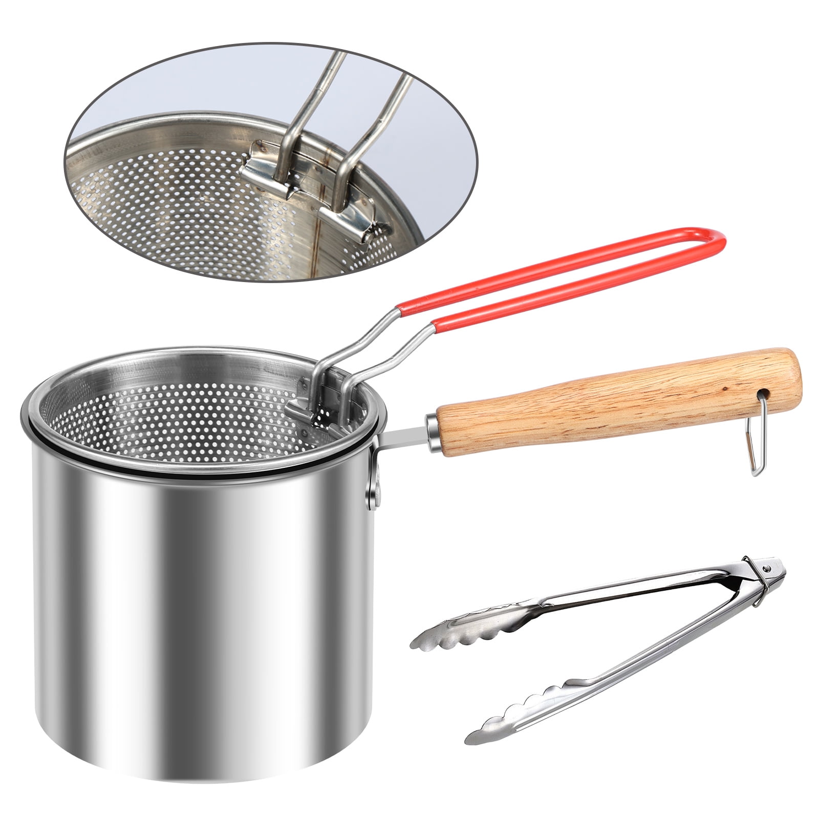 Ikoopy Deep Fryer Pot Strainer Basket Stainless Steel Deep Frying ...