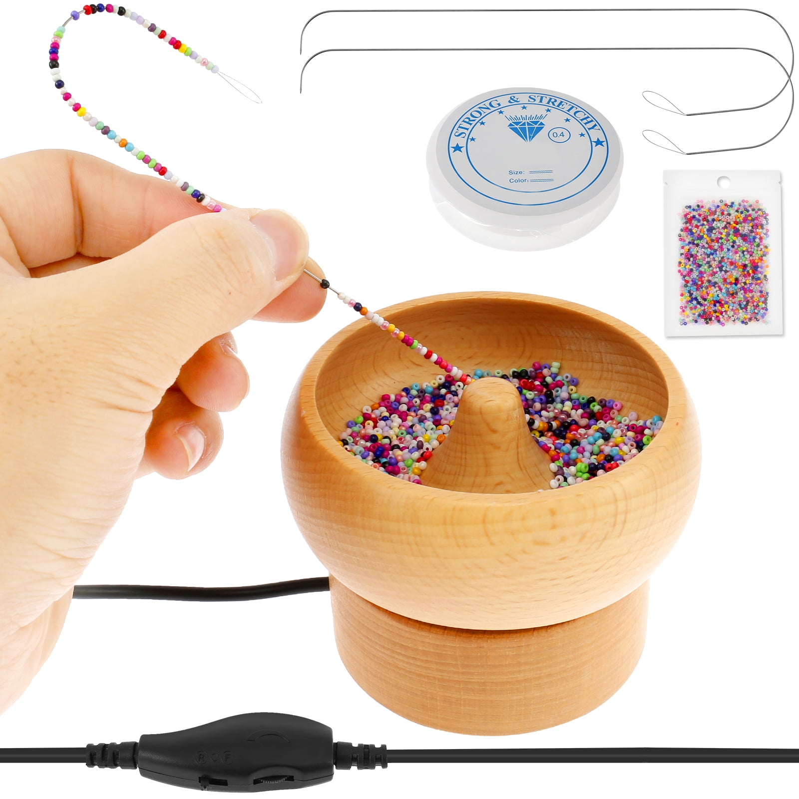 Ikoopy Electric Wooden Bead Spinner USB Powered Spin Beading Bowl Kit ...