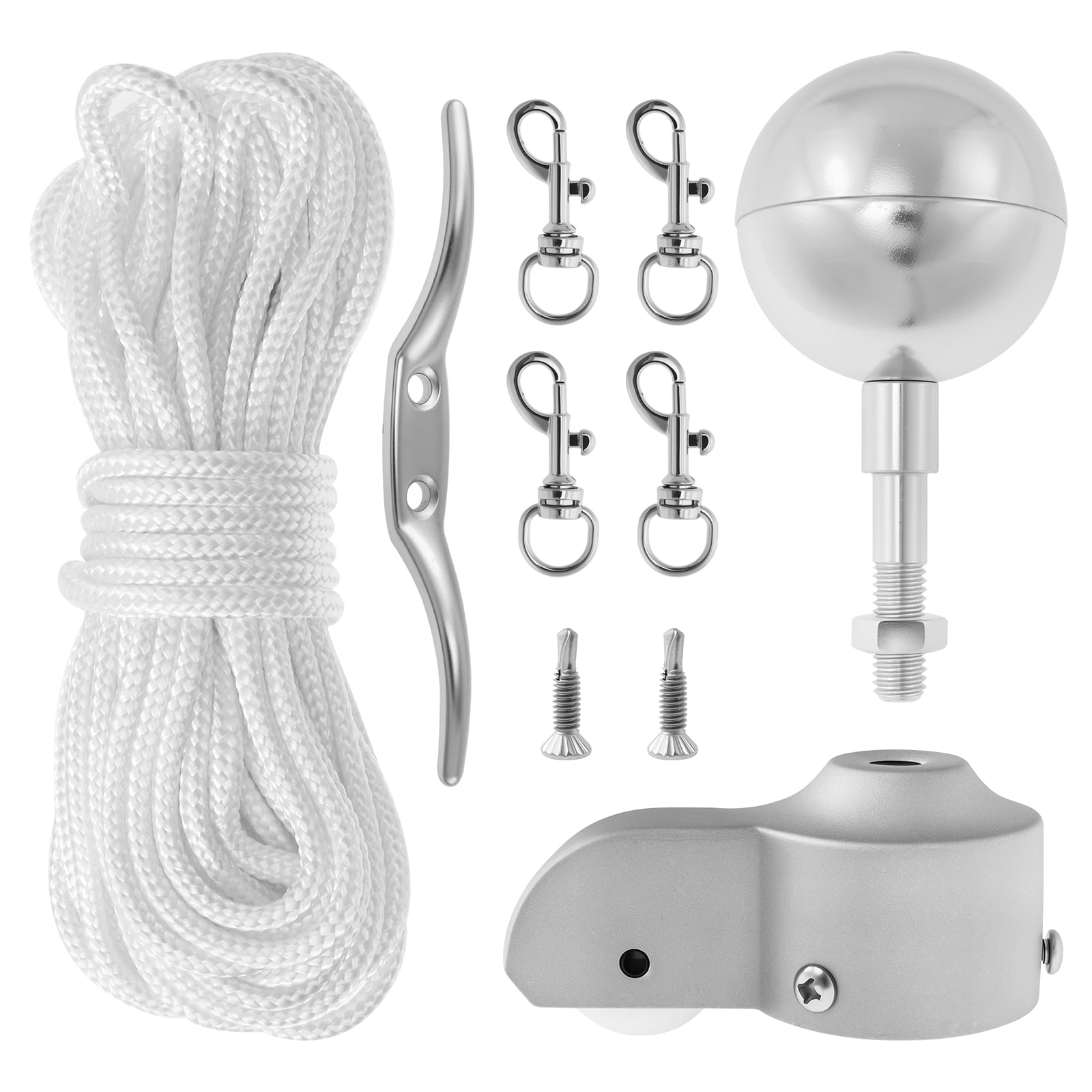 Ikoopy Flagpole Accessory Set Heavy Duty Aluminum Flagpole Repair Kit Adjustable Flag Parts ...