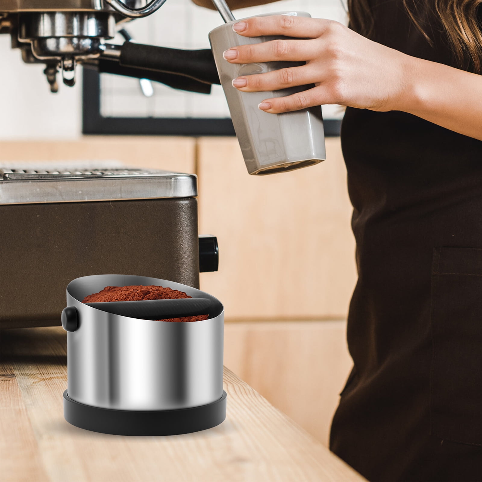 Ikoopy Knock Box with Knock Bar for Cafe Stainless Steel Box Espresso ...