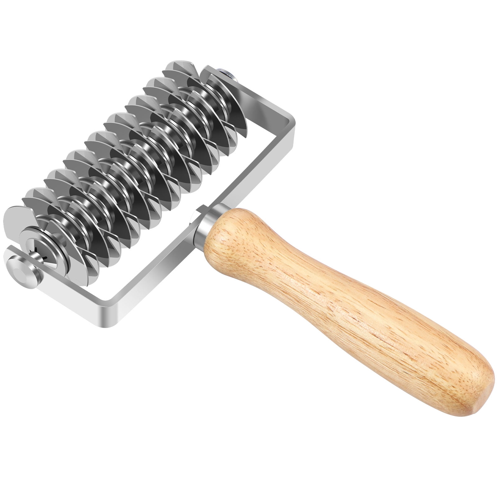 Ikoopy Lattice Cutter Stainless Steel Dough Lattice Roller Wooden ...