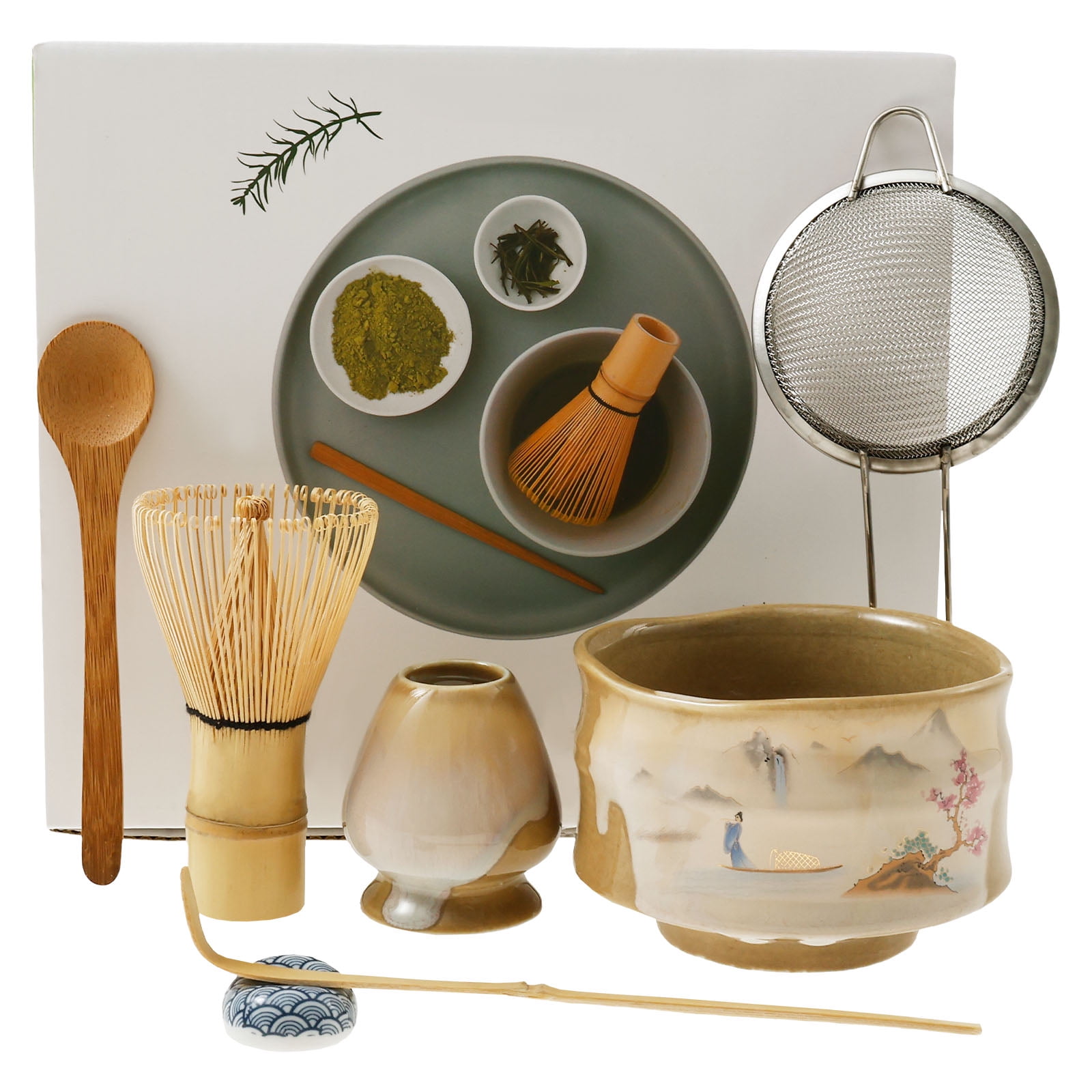 Ikoopy Matcha Tea Whisk Set Sturdy Elegant Ceramic Matcha Set with Bowl ...