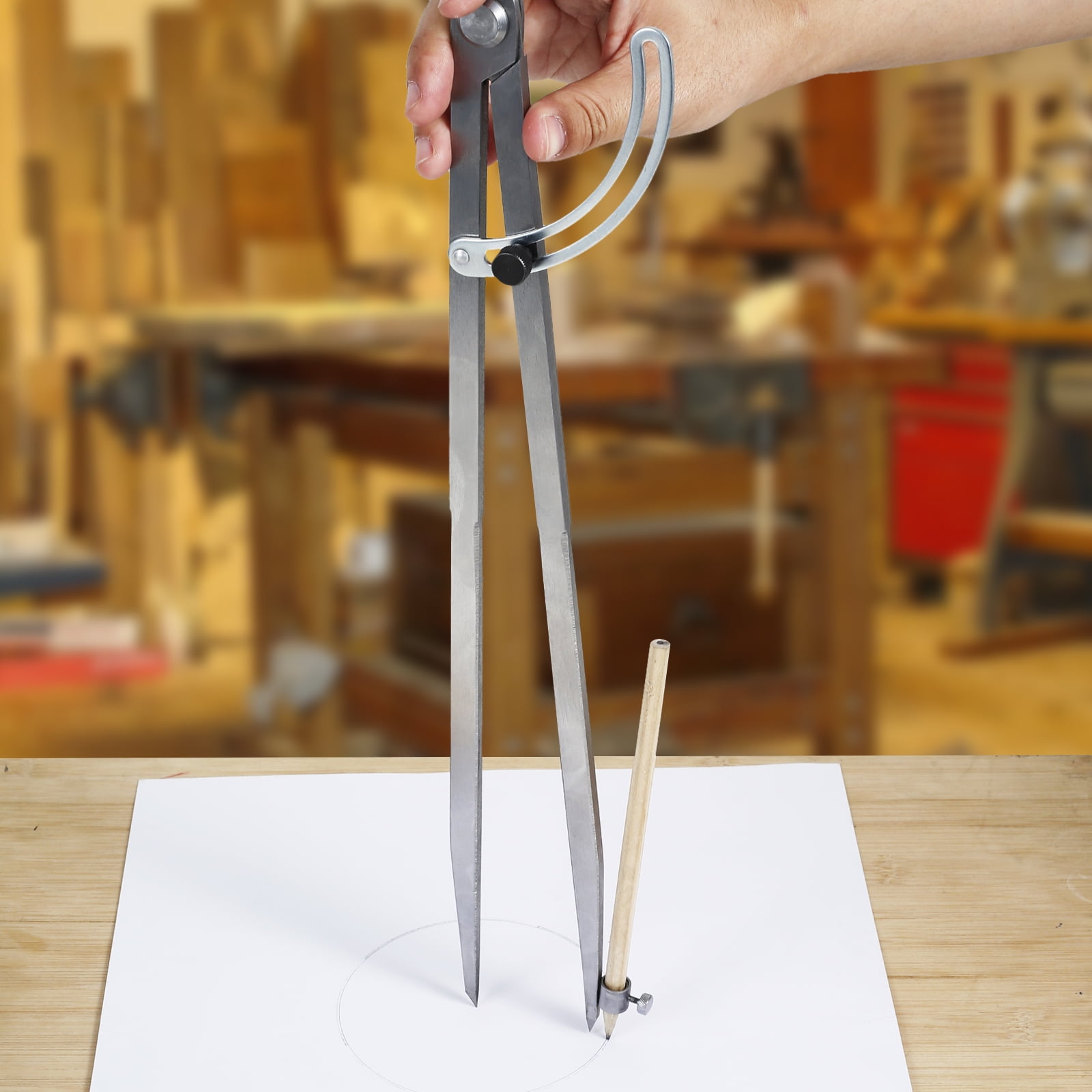 Ikoopy Metal Woodworking Compass 16 Inch Professional Carbon Steel Drafting Compass Tool with ...