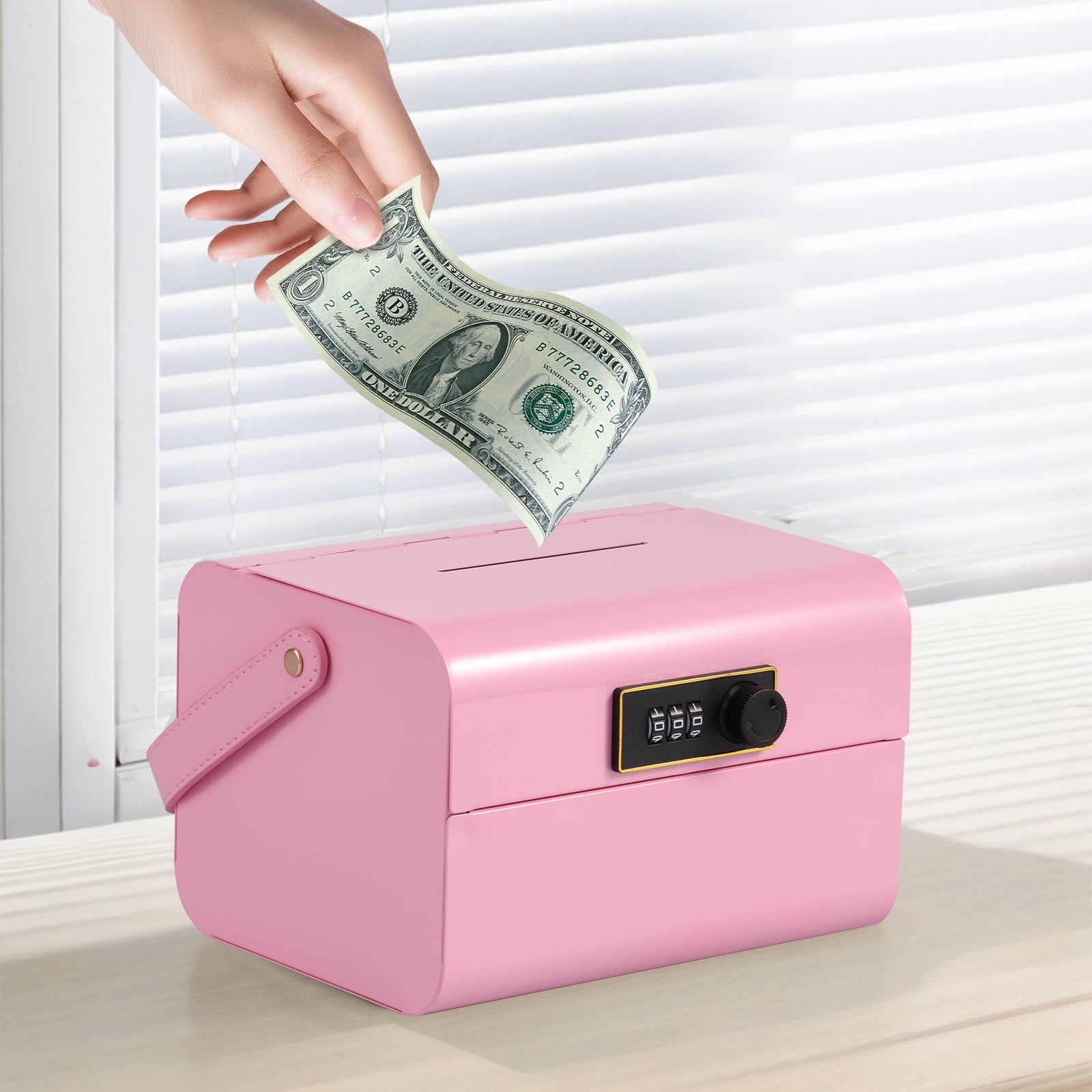 Ikoopy Piggy Bank with Combination Lock and Slot Portable Kids Piggy ...