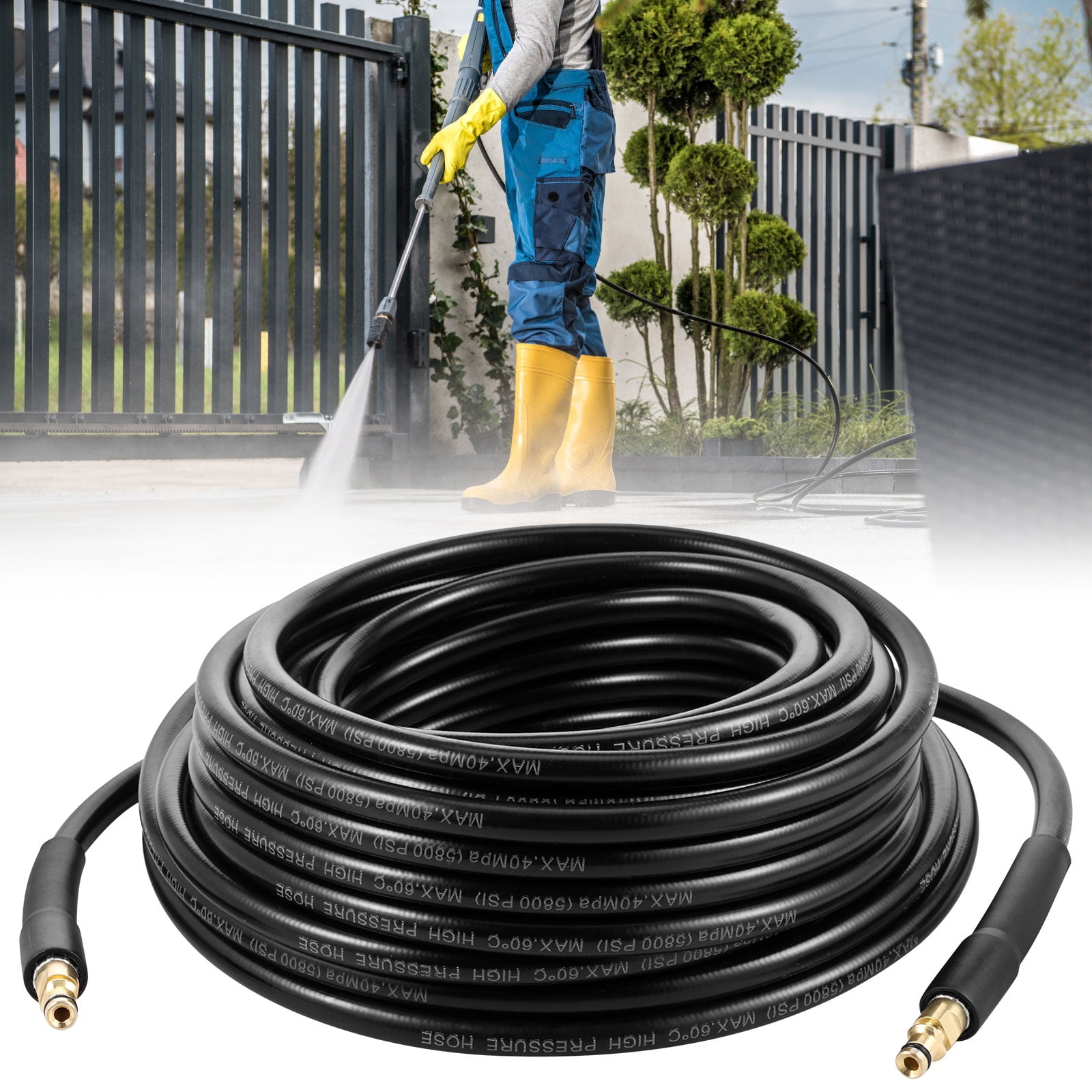 Ikoopy Pipe Cleaning Hose Set Lightweight Versatile Pressure Washer ...