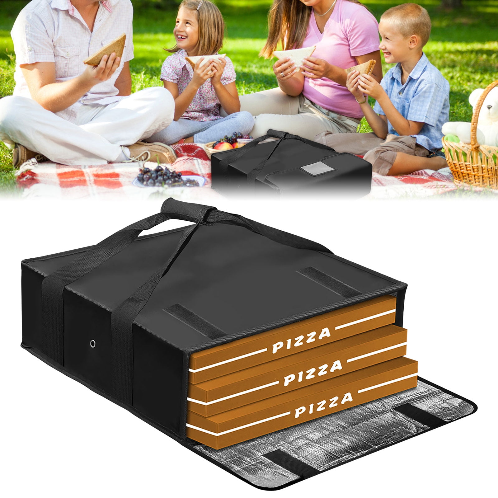 Ikoopy Pizza Food Delivery Bag with Hand Straps Waterproof Pizza ...