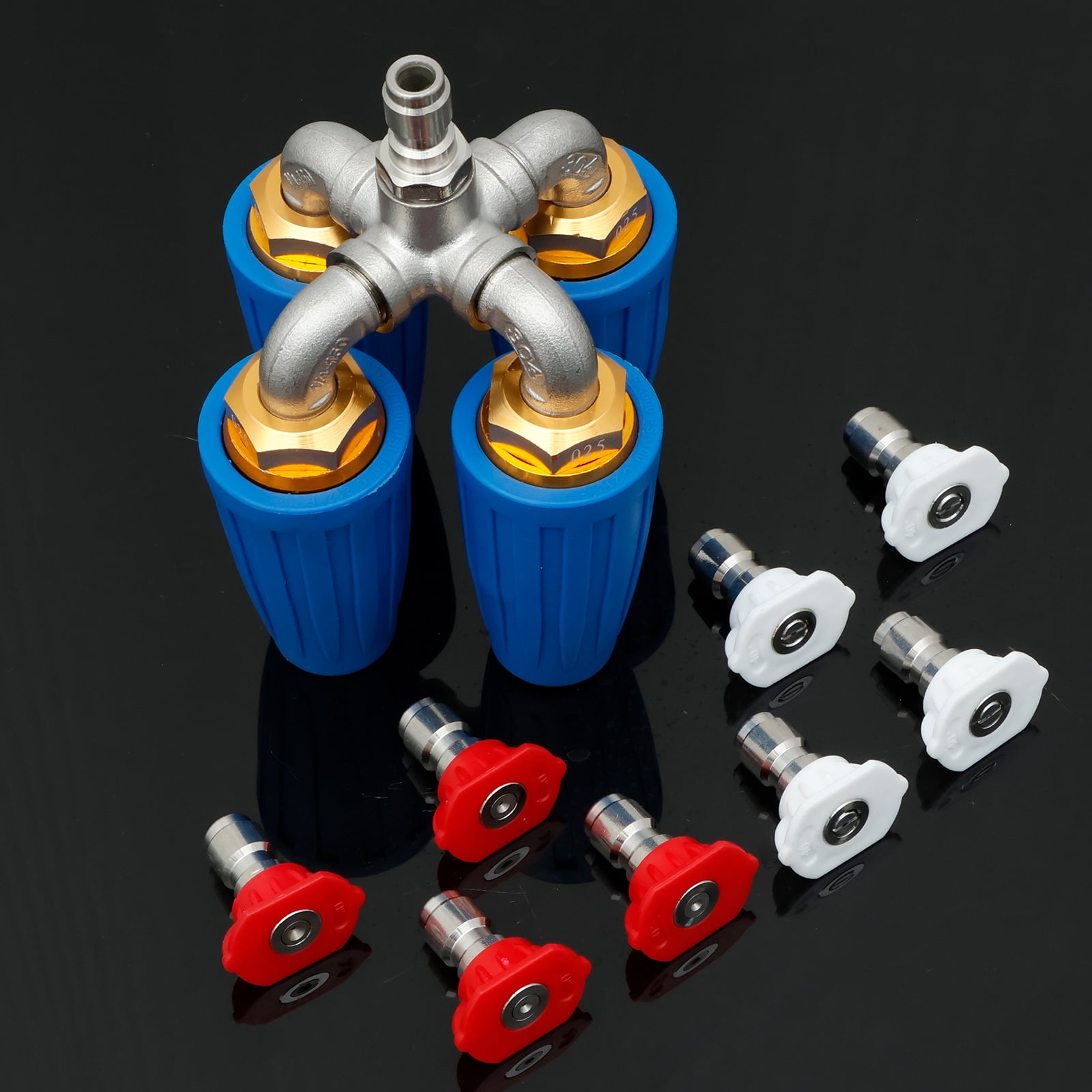 Ikoopy Pressure Washer Double Turbine Nozzle 360° Rotatable Aluminum ...