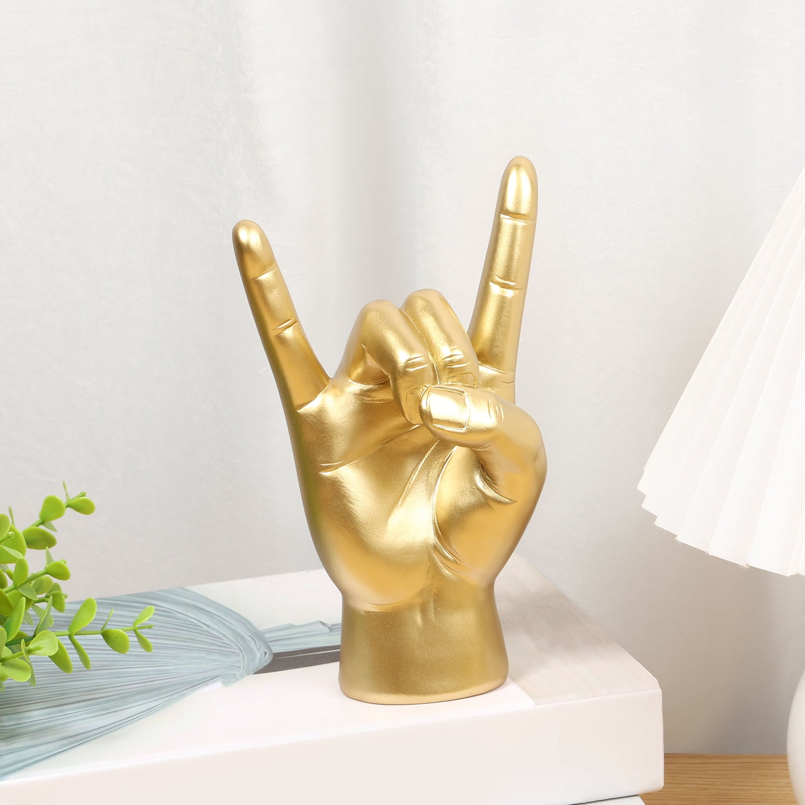 Ikoopy Resin Rock on Hand Statue Compact Decorative Rock Culture Table ...