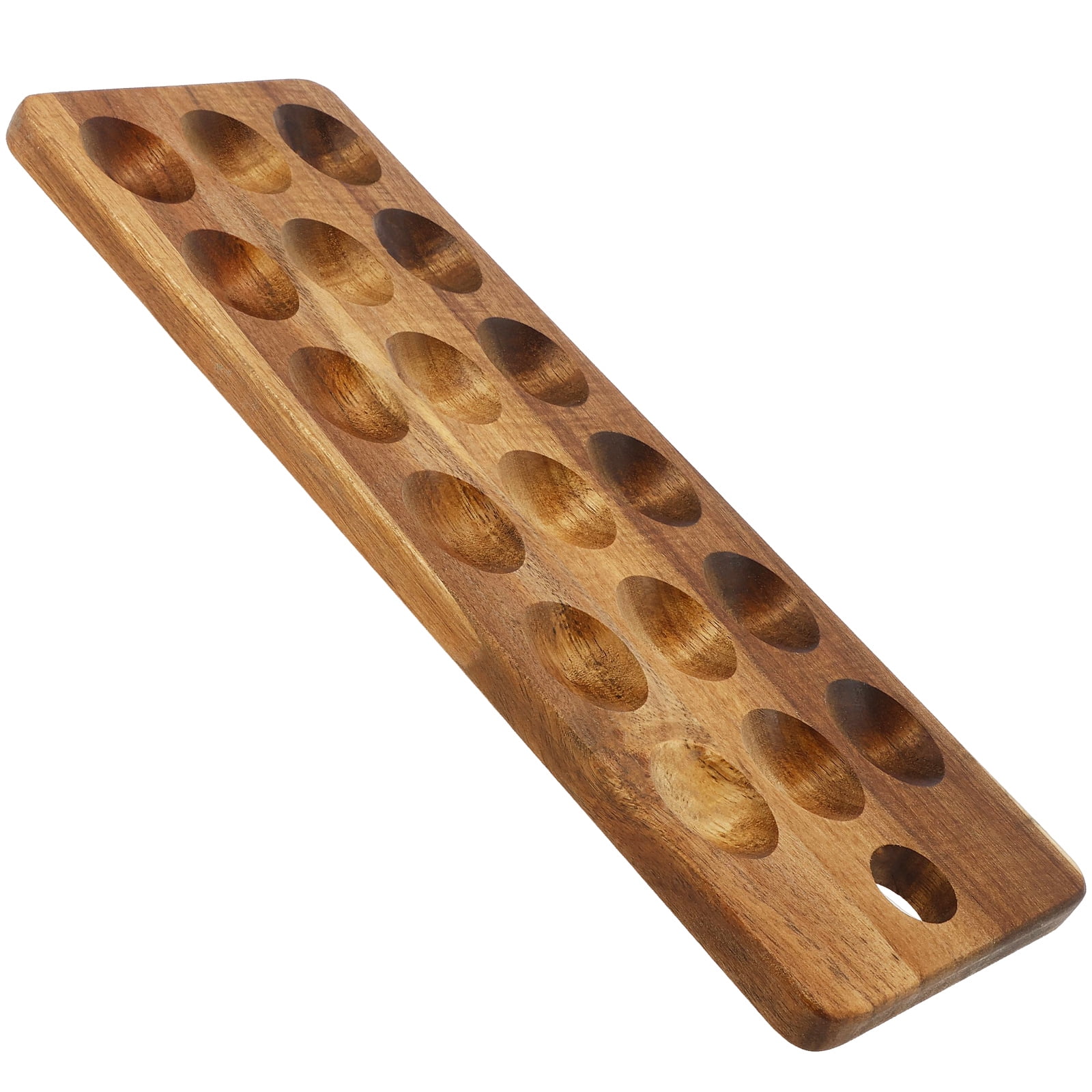 Ikoopy Reversible Wood Deviled Egg Platter Large Capacity 18 Slots ...