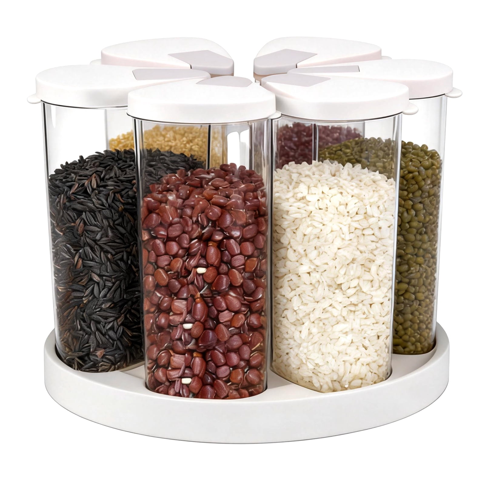 Ikoopy Rice Dispenser Rotating Cereal Dispenser Countertop for Pantry ...