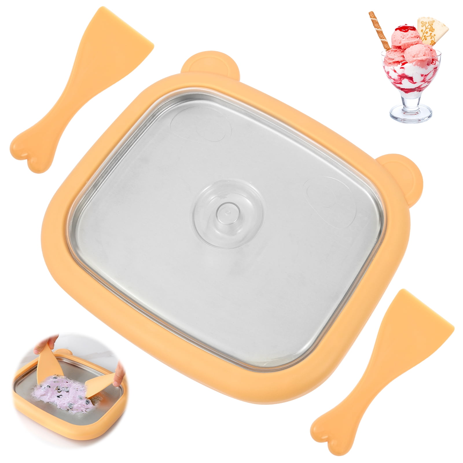 Ikoopy Rolled Ice Cream Maker Portable Stainless Steel Instant Pan Ice ...