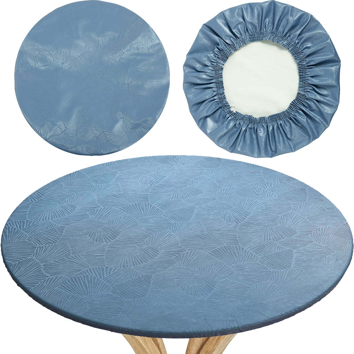 Ikoopy Round Tablecloth Elastic Edged Tablecloth Wipeable Table Cloth ...