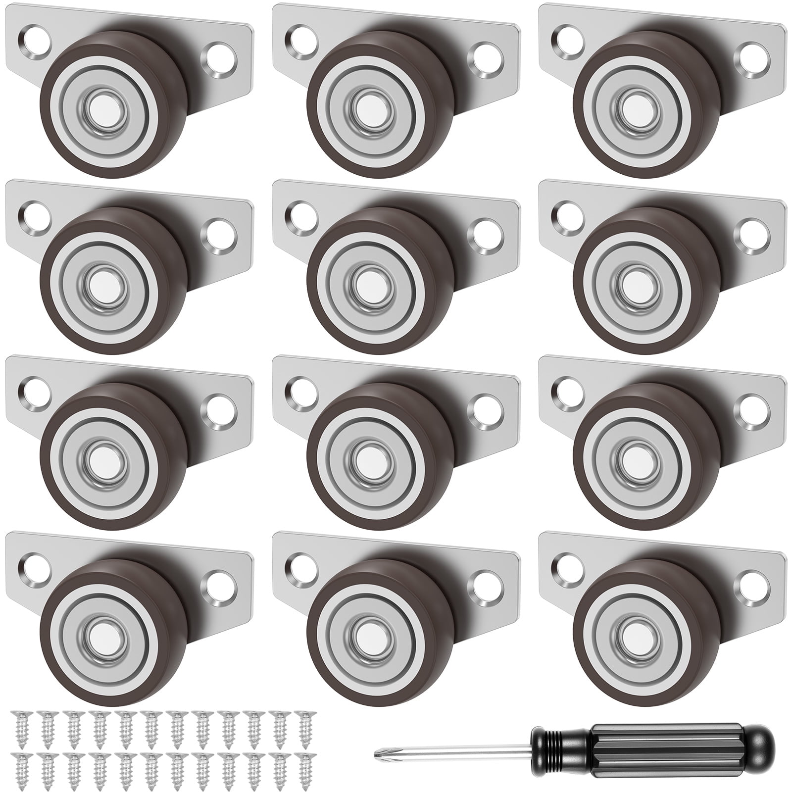 Ikoopy Rubber Side Mount Caster Wheel Reduce Noise Swivel Rolling Wheel ...