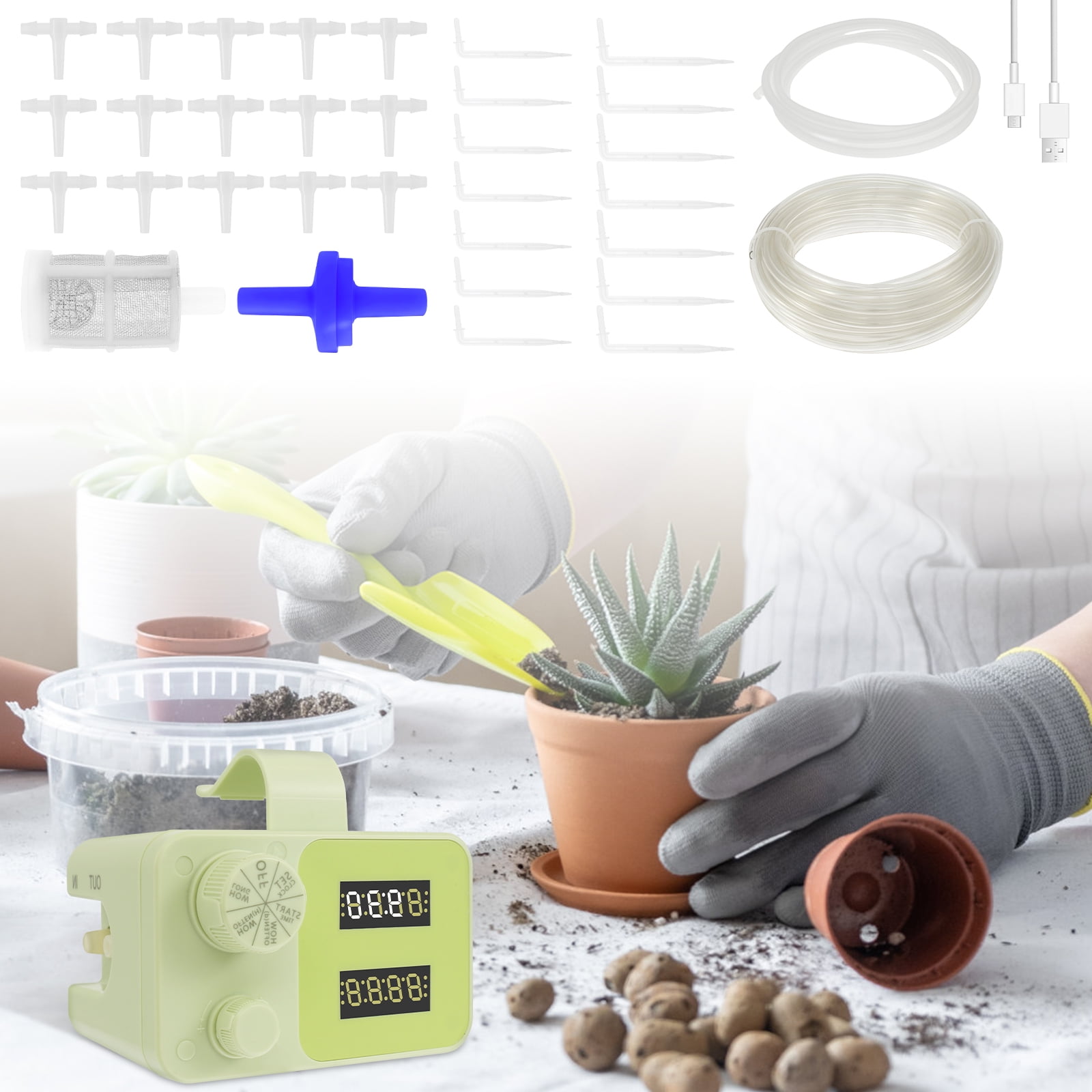 Ikoopy Self Watering Systems Smart Water Timer Adjustable Drip ...