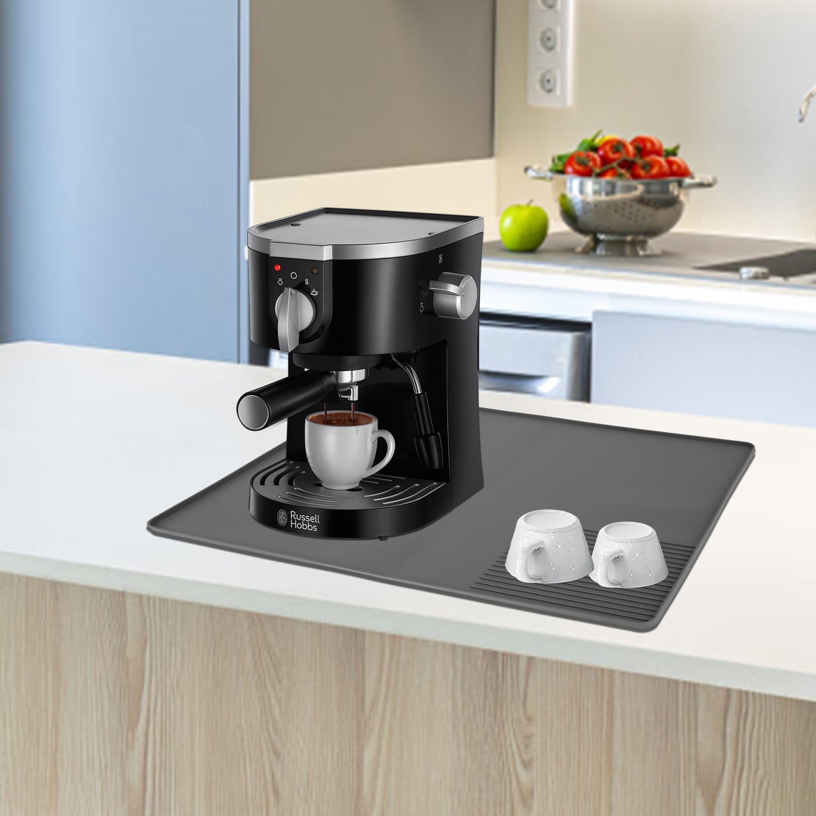 Ikoopy Silicone Coffee Mat Compartmental Design Coffee Bar Mat ...