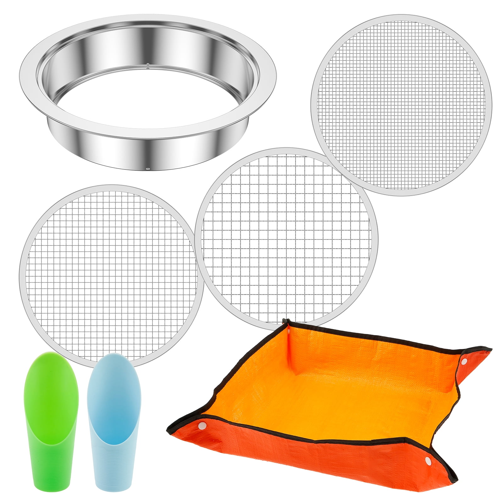 Ikoopy Soil Sieve Set Stainless Steel Gardening Sifter Set with 3 ...