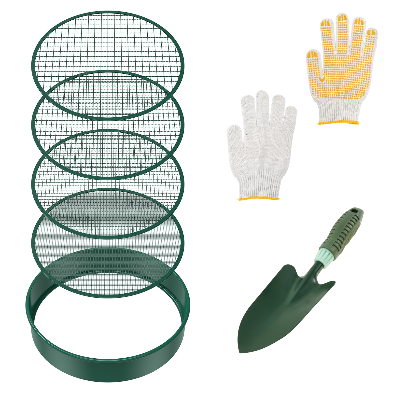 Ikoopy Soil Sifter with 4 Interchangeable Filter Mesh Sizes 3/6/9/12mm ...