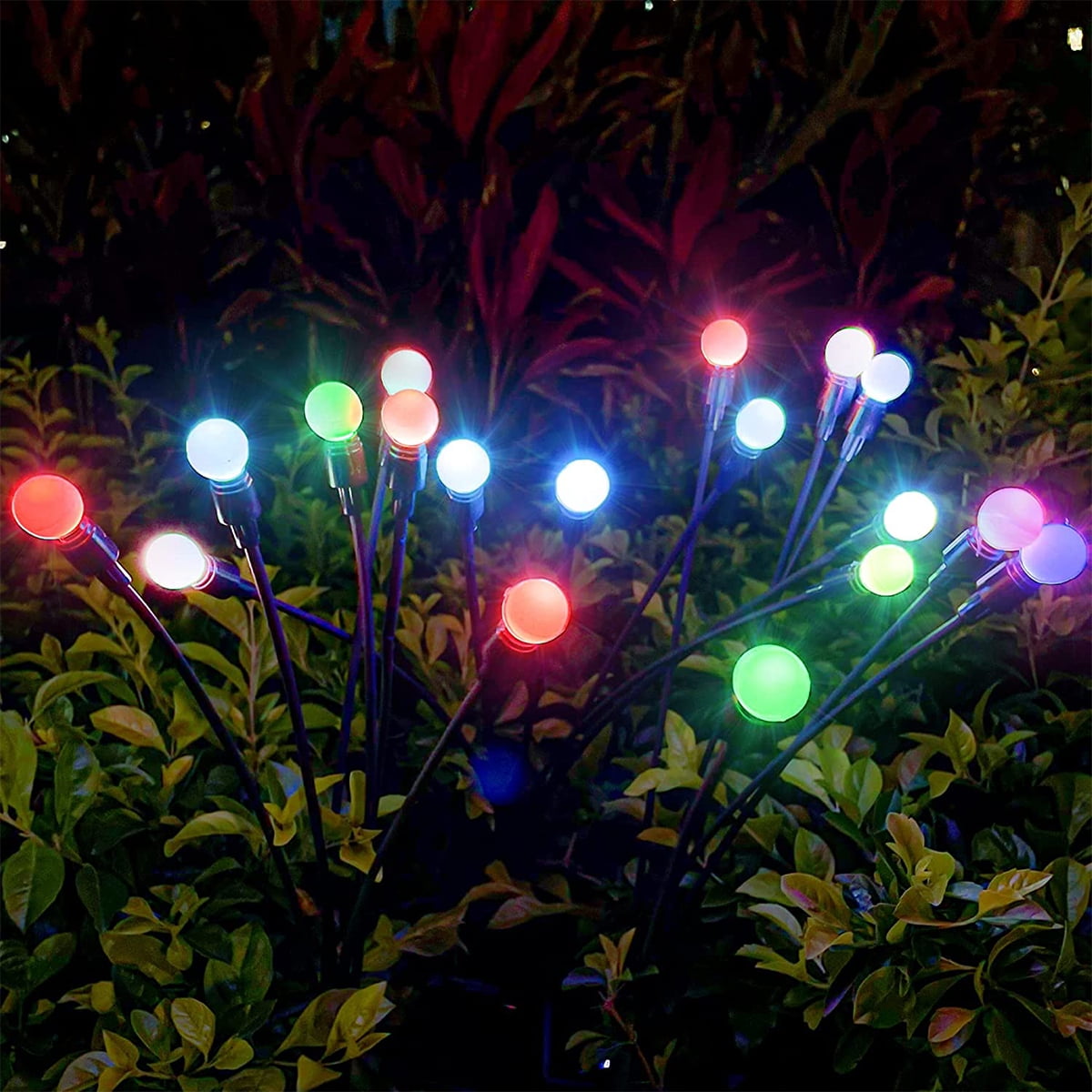 Ikoopy Solar Powered Firefly Lights 2 Pack 8 LED Starburst Swaying ...