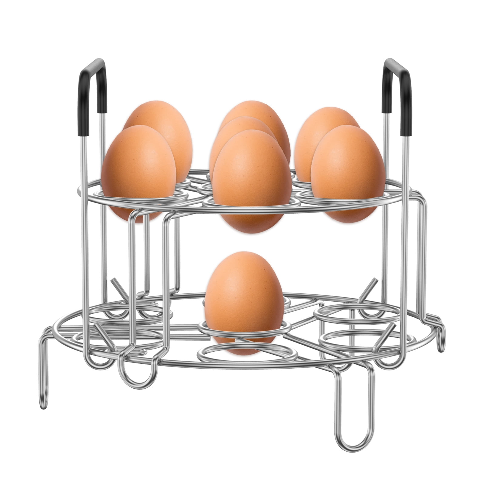 Ikoopy Stackable Stainless Steel Egg Steamer Rack Heat Resistant Double ...