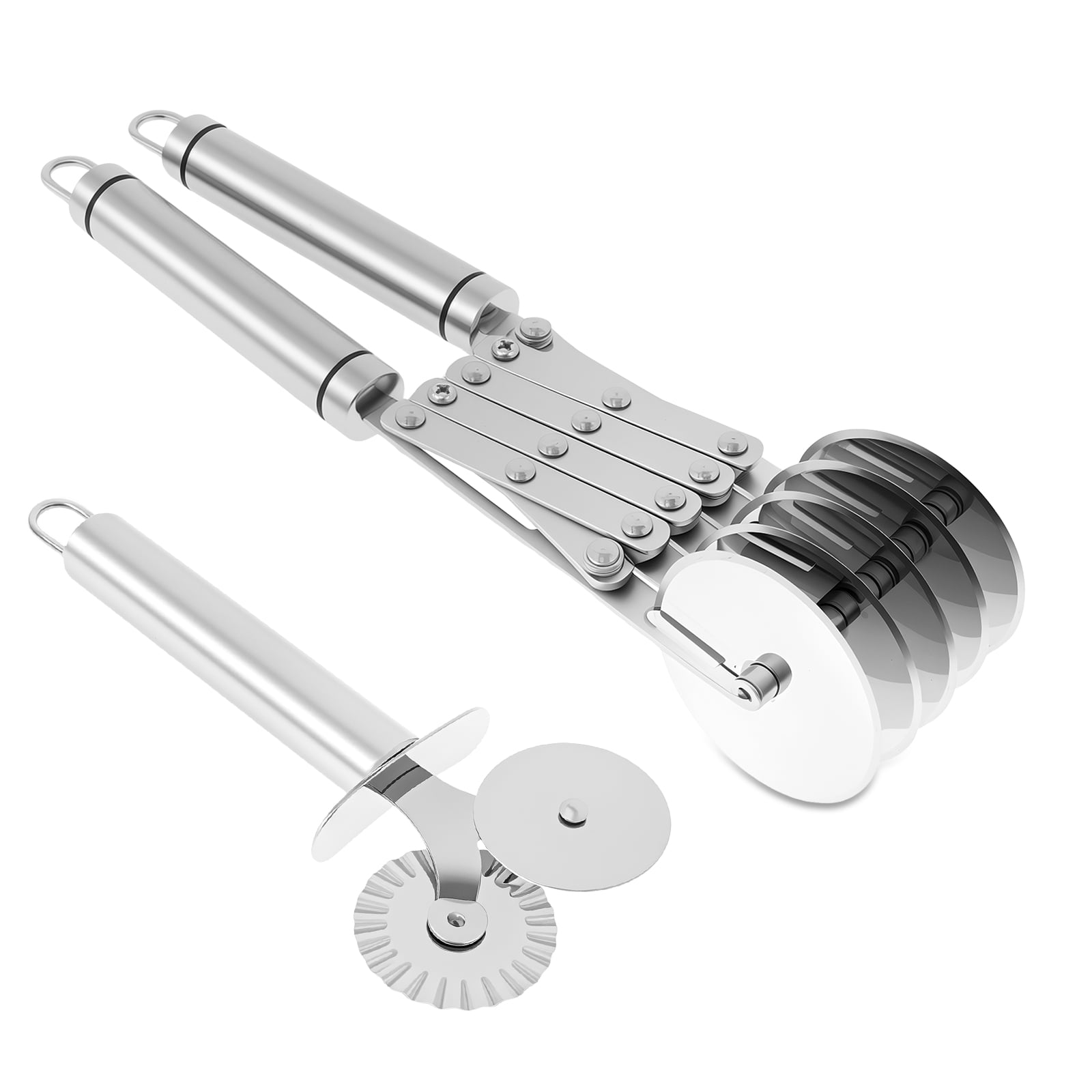 Ikoopy Stainless Pizza Slicer Multipurpose 5 Wheel Pizza Cutter Solid ...