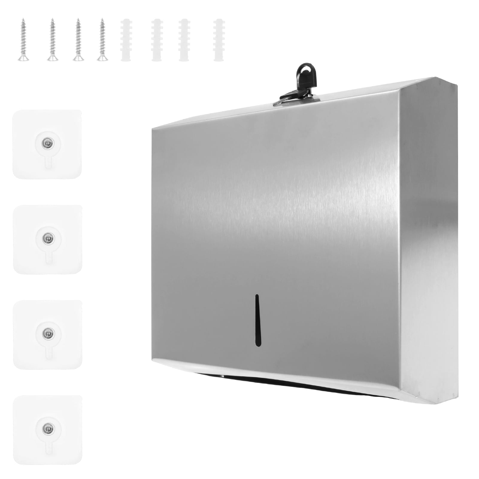 Ikoopy Stainless Steel Paper Towel Dispenser Large Capacity Tissue ...