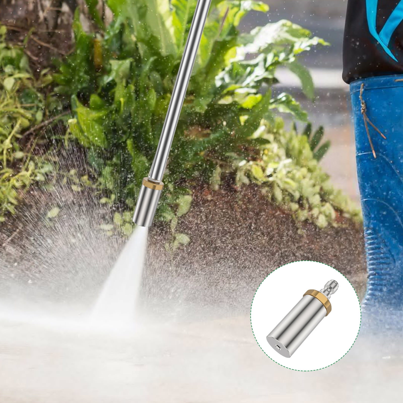 Ikoopy Stainless Steel Pressure Washer Nozzle With 1/4'' Quick Connect ...