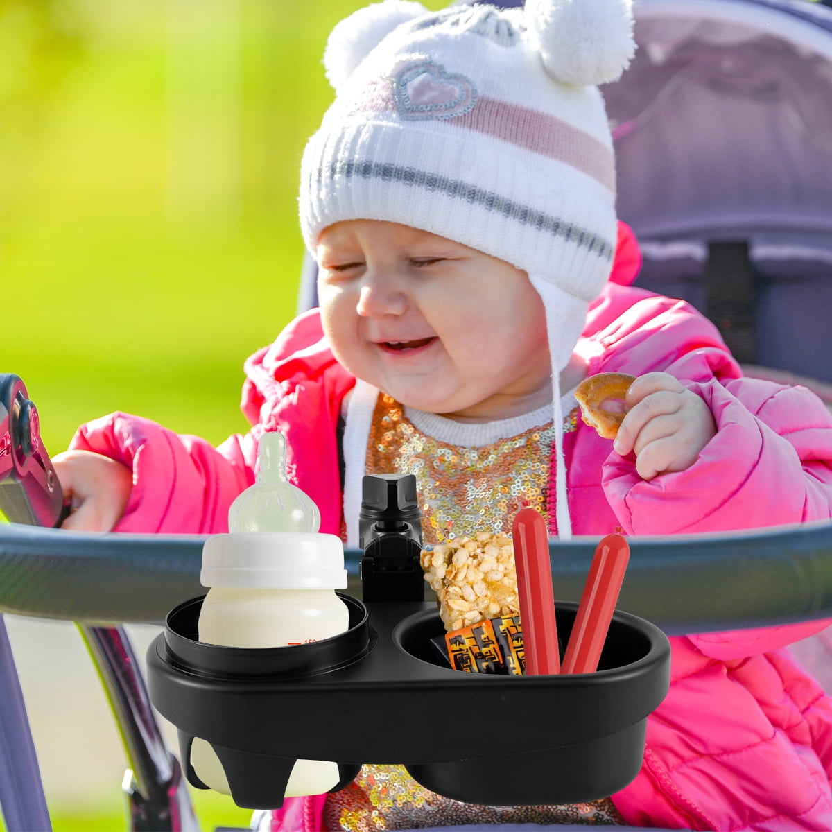 Ikoopy Stroller Snack Tray with Cup Holder Pushchair Snack Catcher 360 ...