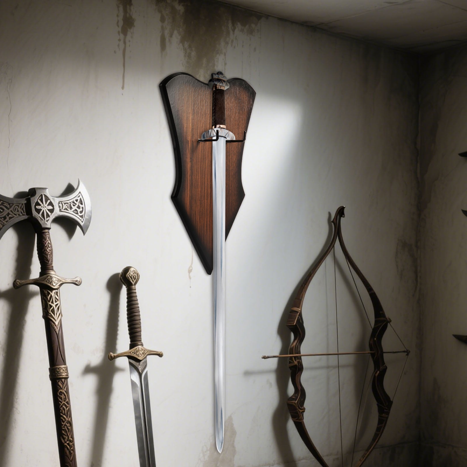 Ikoopy Sword Wall Mount Adjustable Vertical Sword Stand Multifunctional ...