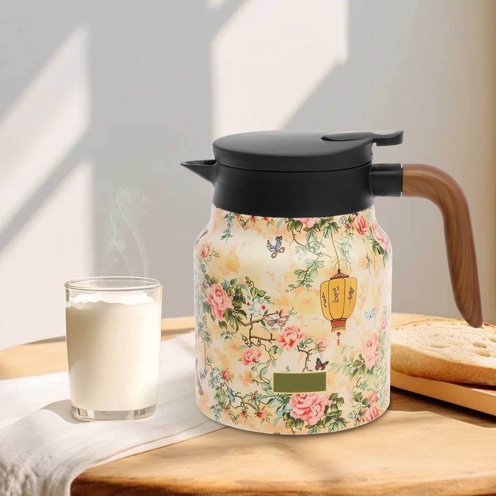 Ikoopy Thermal Tea Pot with Handle and Built in Infuser Stainless Steel ...