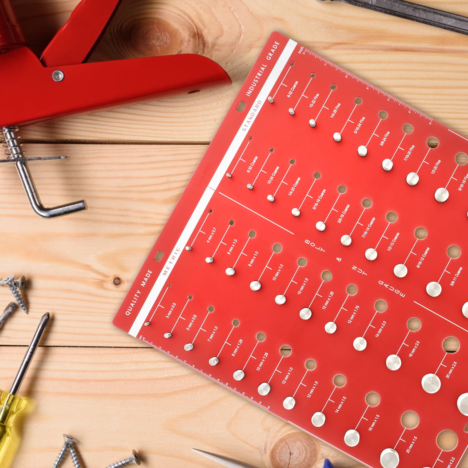 Ikoopy Thread Checker Reusable Drill Bit Gauge Solid Nut and Bolt ...