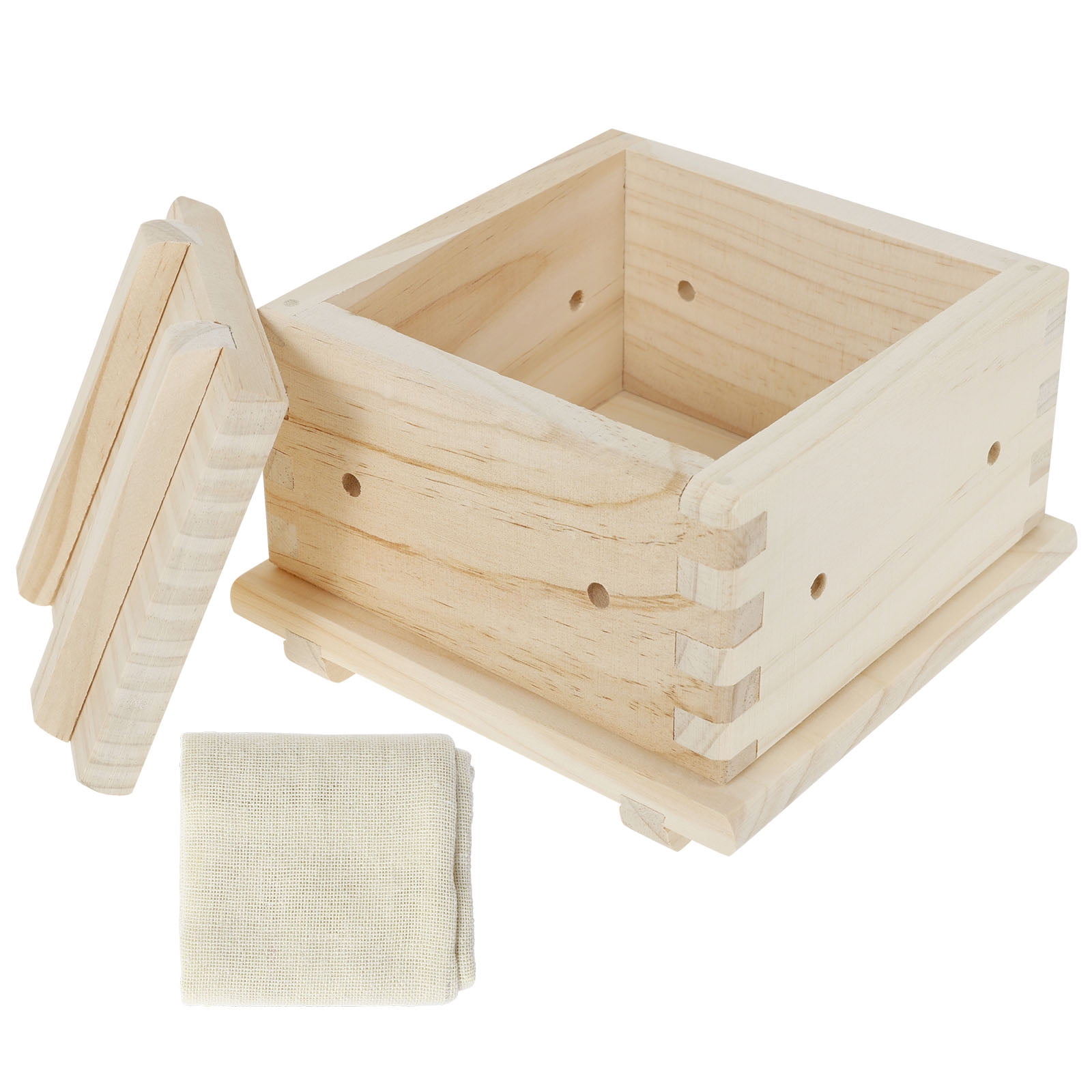 Ikoopy Tofu Maker Kit Wooden Tofu Pressing Mold with Drain Hole DIY ...