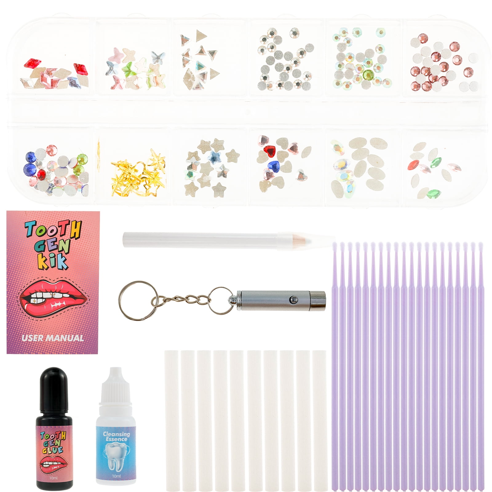 Ikoopy Tooth Gem Kit Professional Teeth Jewelry Kit Includes Cotton ...