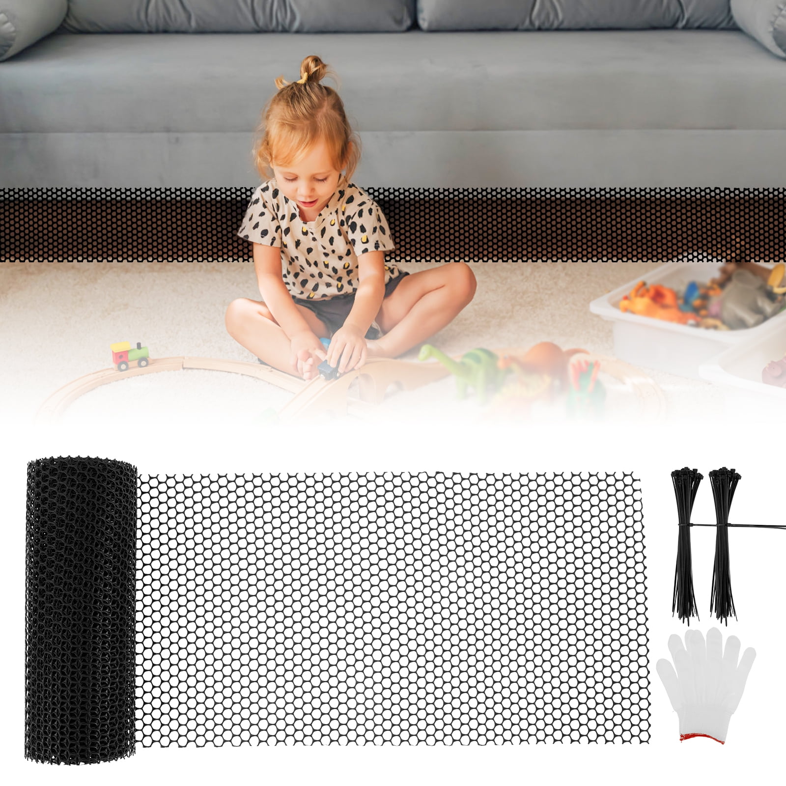 Ikoopy Under Couch Blocker Cuttable Couch Toy Blocker with Ties and ...