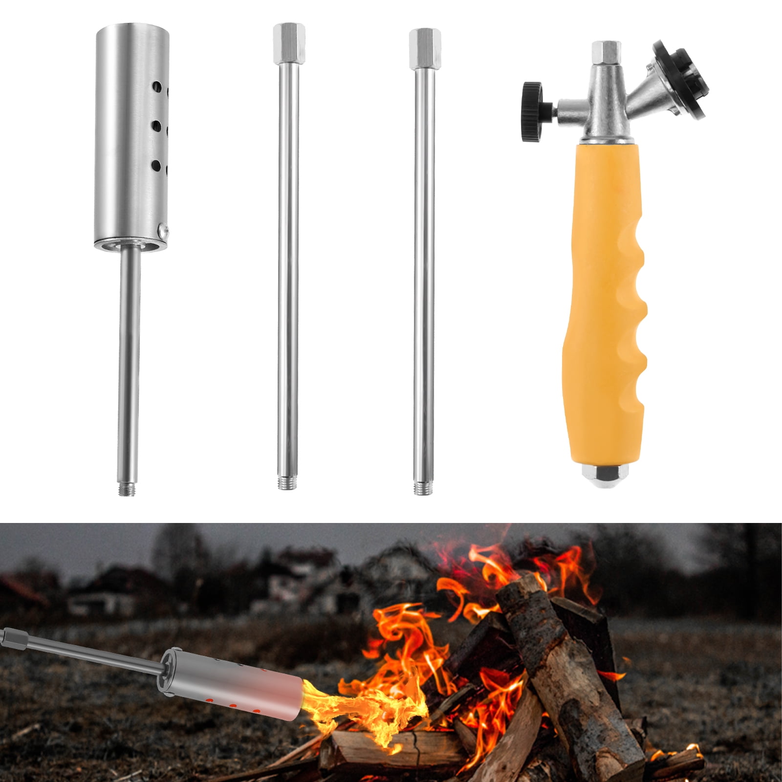 Ikoopy Weed Terminator Removable 3 Stage Weed Flame Torch Stainless ...