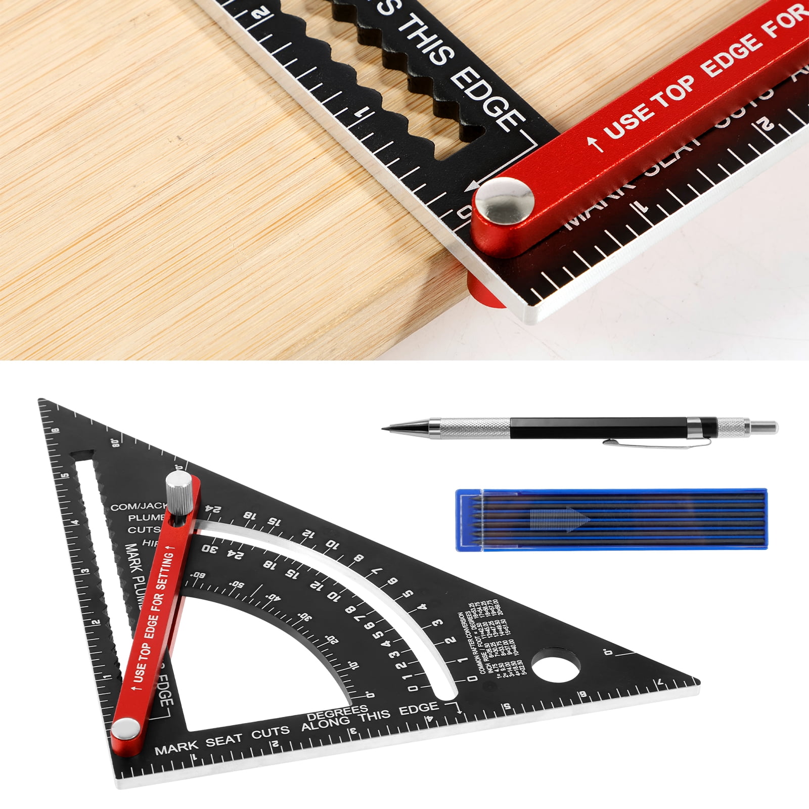 Ikoopy Woodworking Triangle Ruler 7 Inch Aluminum Alloy Carpenter ...