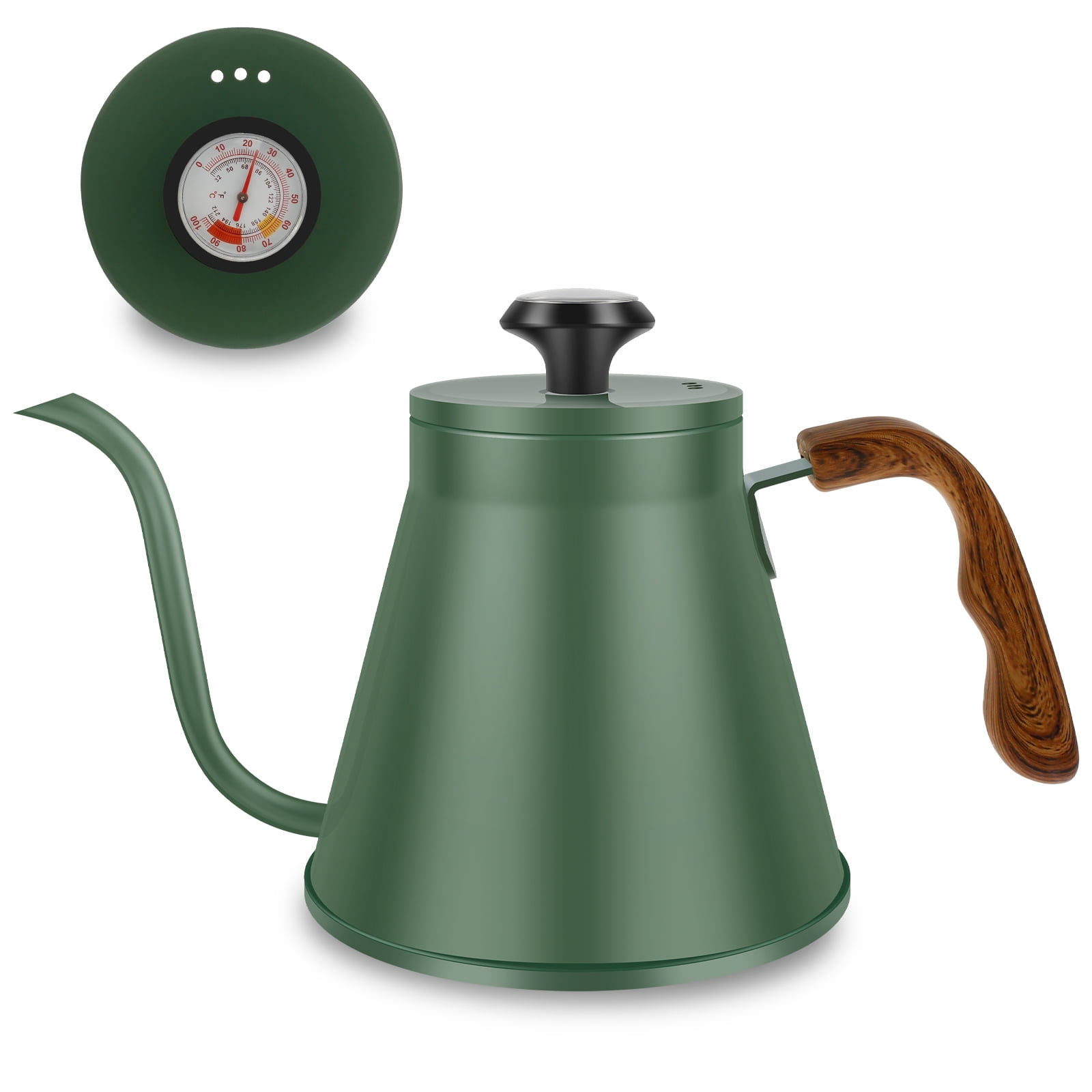 Ikoopy 1.2L Pour Over Coffee Kettle with Built-in Thermometer Three ...
