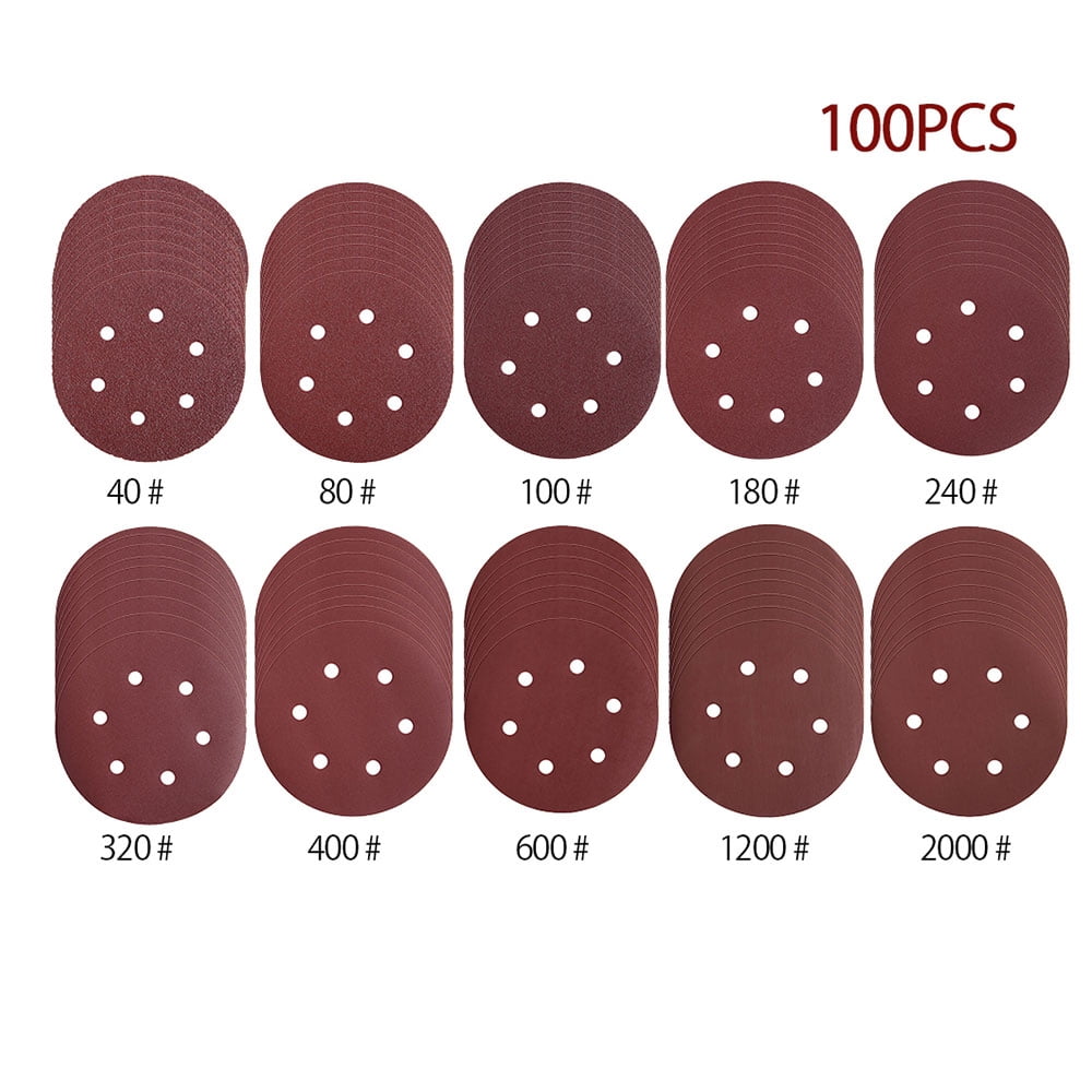 Ikoopy 100Pcs Sanding Discs 6 Hole Round Sanding Discs Pads 6 Inch ...