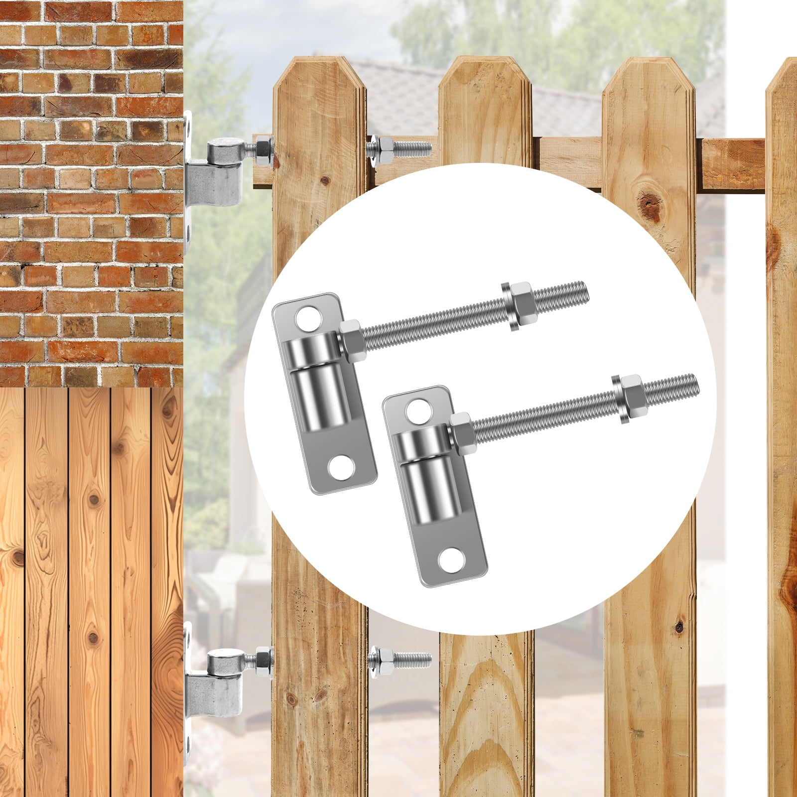 Ikoopy 2Pcs Gate Hinges 304 Stainless Steel Fence Hinge Heavy Duty J ...