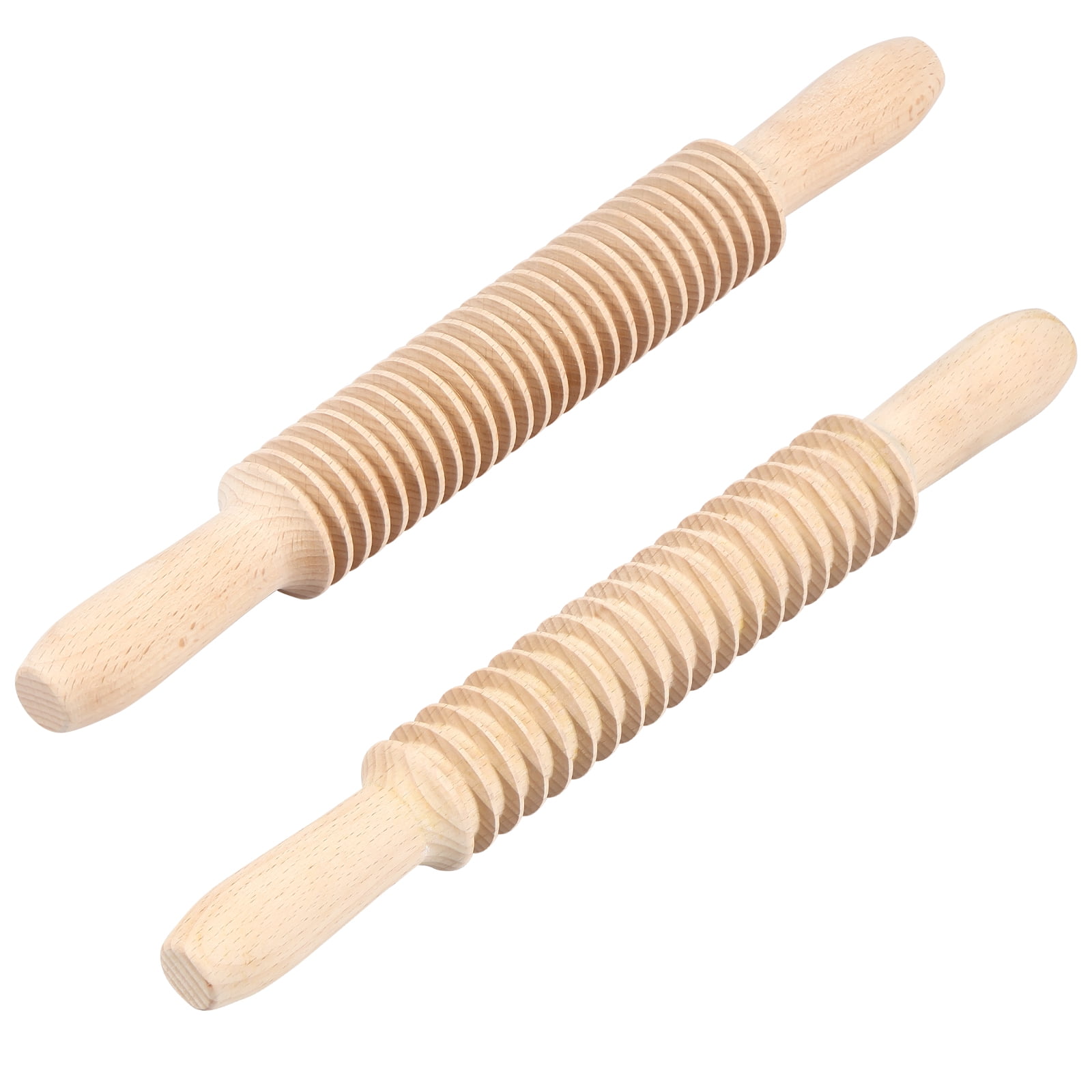 Ikoopy 2Pcs Wooden Pasta Cutter Easy Use Wooden Rolling Pin Beechwood ...