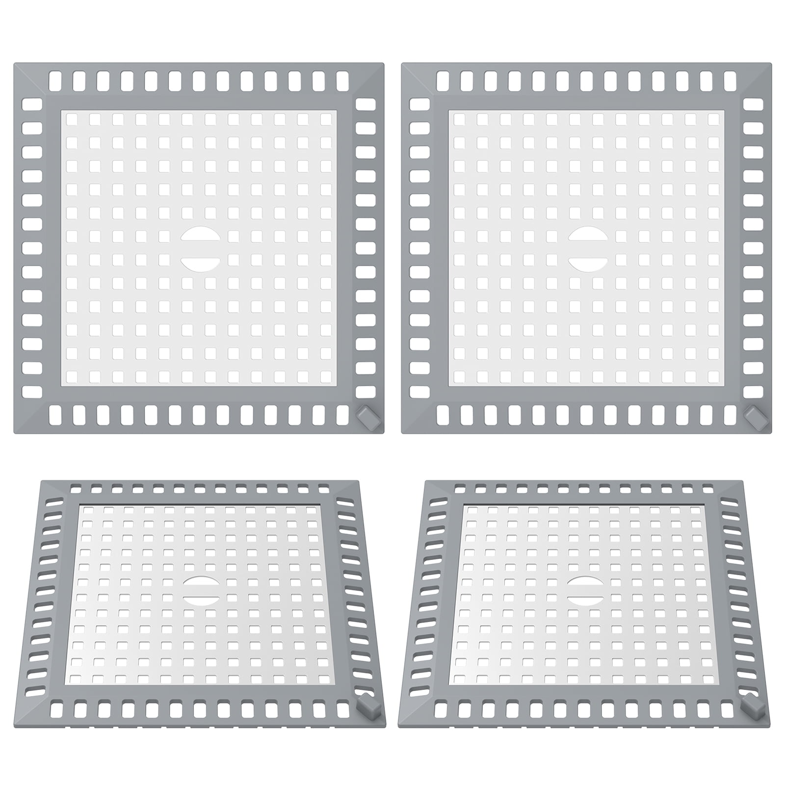 Ikoopy 4Pcs Drain Hair Filter Mesh Tub Drain Protector Anti Slip Sink ...