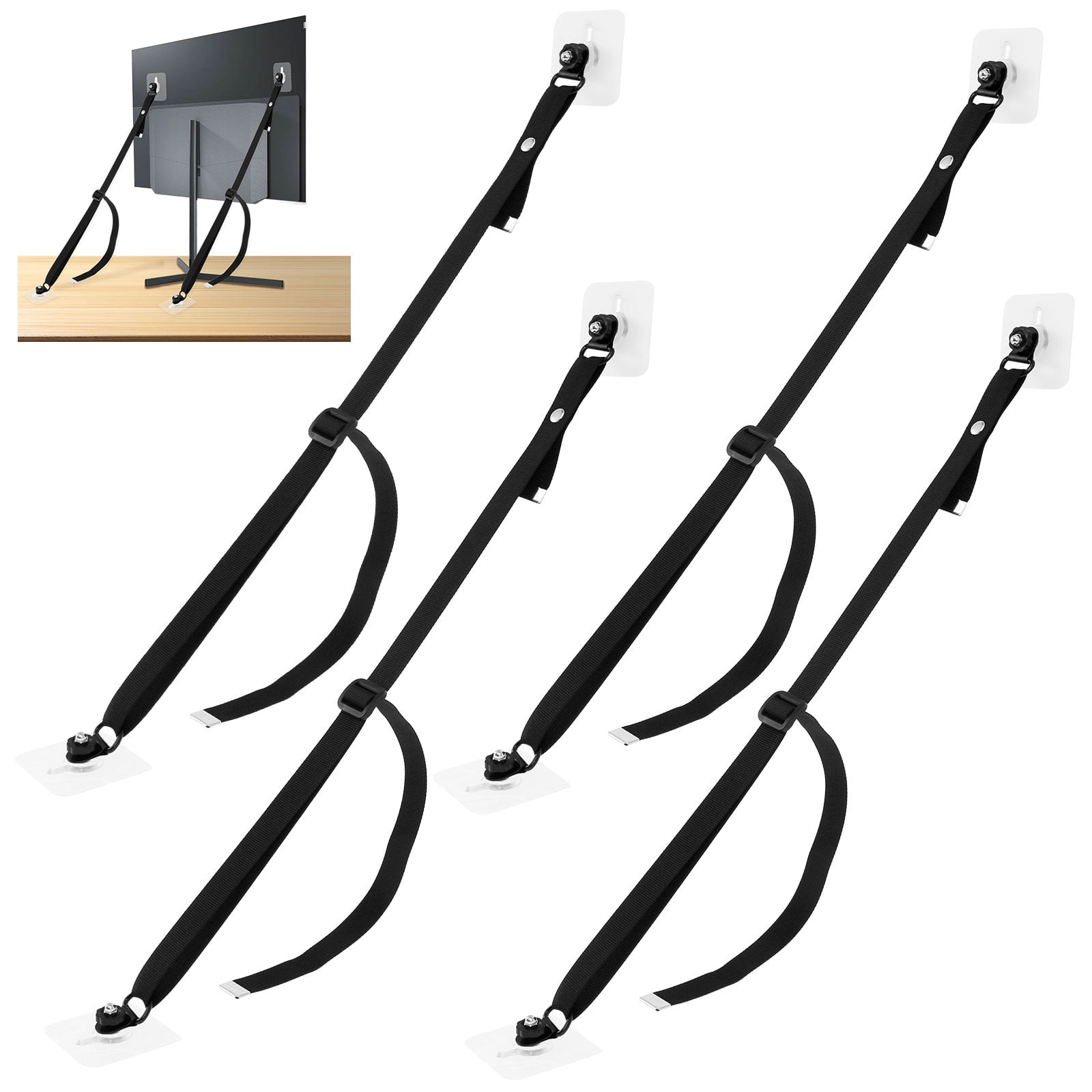 Ikopy 4Pcs TV Safety Straps Adjustable TV Harness Prevents Tipping Over ...